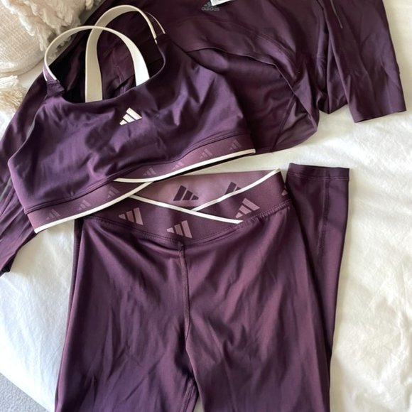 adidas | Pants & Jumpsuits | Adidas Dark Purple Matching Set | Poshmark